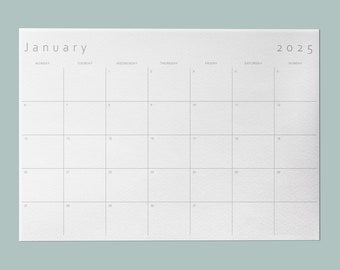 Printable Monthly Planner 2025 Minimalist Calendar Portrait Calendar ...