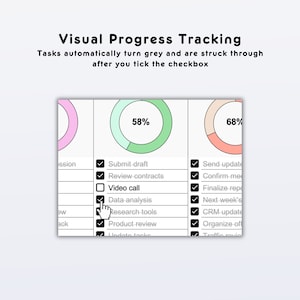 Weekly Planner Excel Template: Task Tracker With Checkboxes (instant ...