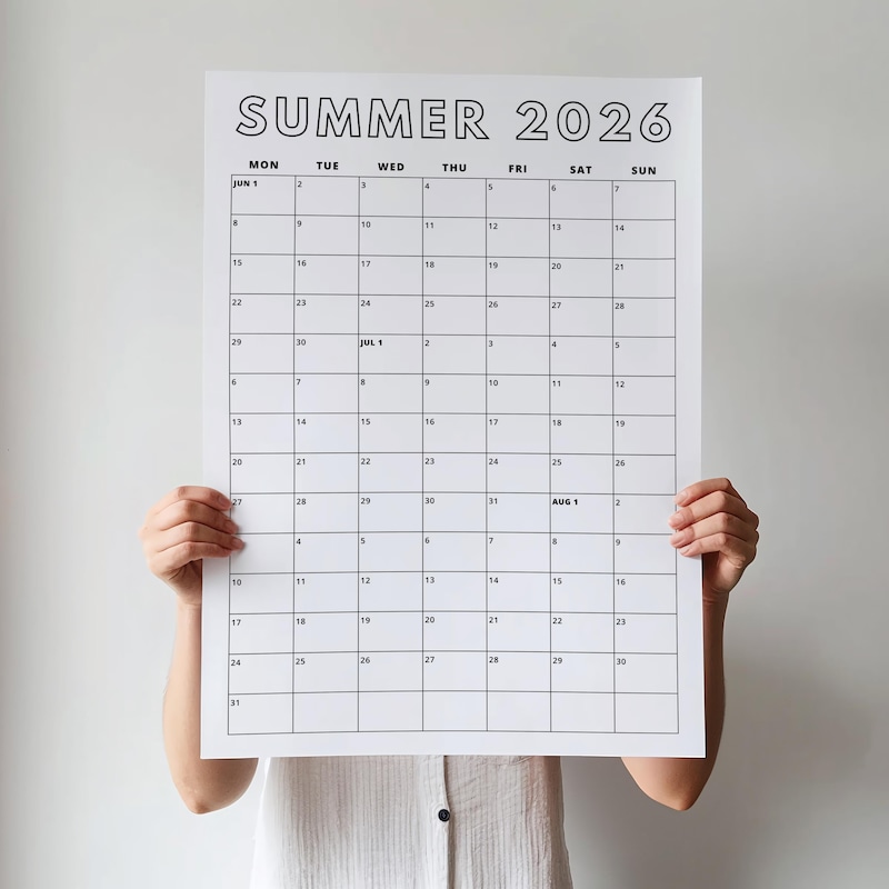 Summer Color Calendar - Etsy