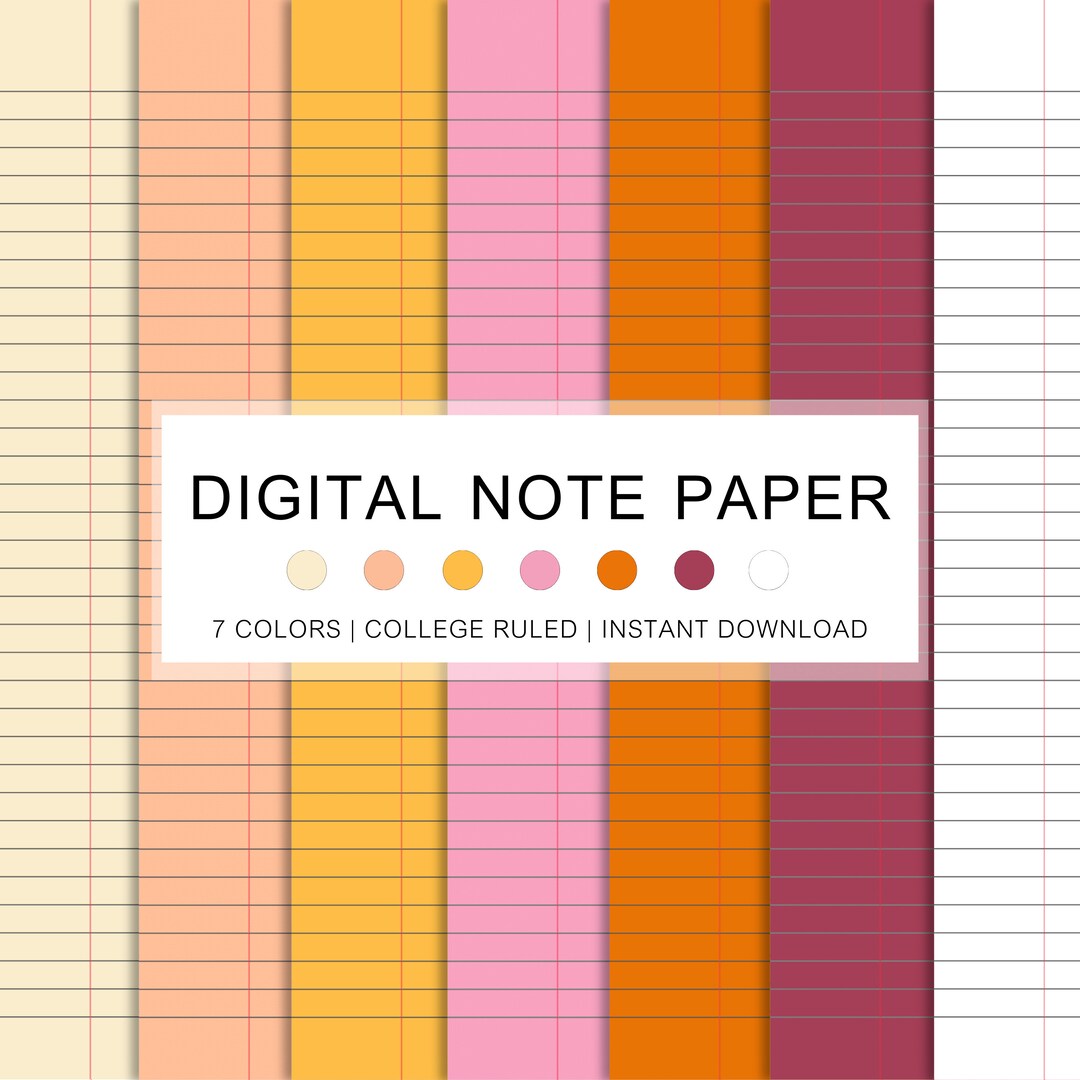 Fall Colors Lined Paper Templates: Digital Notebook Paper (PDF Download ...