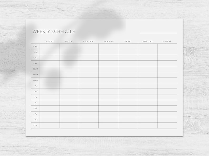 Minimalist Weekly Planner Printable Daily Planner Template - Etsy