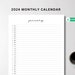 Minimalist 2024 Calendar PDF Printable Monthly Planner 2024 Download ...