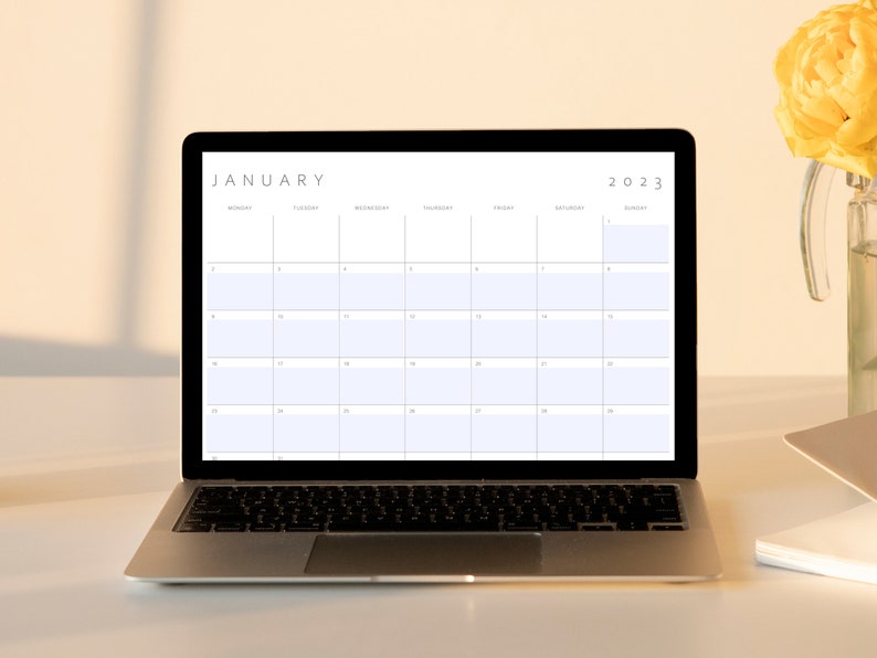 2023 Calendar Printable Digital Monthly Planner Minimalist - Etsy