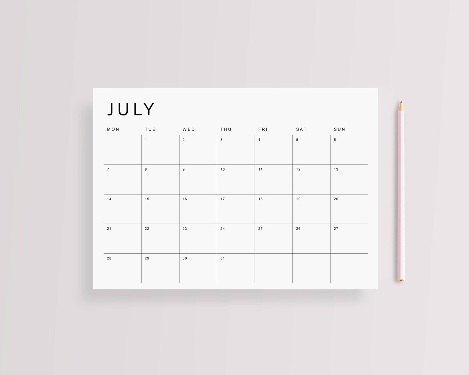 2025 Minimalist Calendar: Monthly Landscape Planner (PDF Download) - Etsy