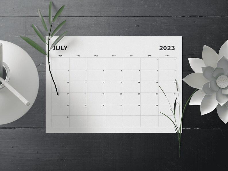 2023 Calendar Printable Minimalist Monthly Planner 2023 - Etsy