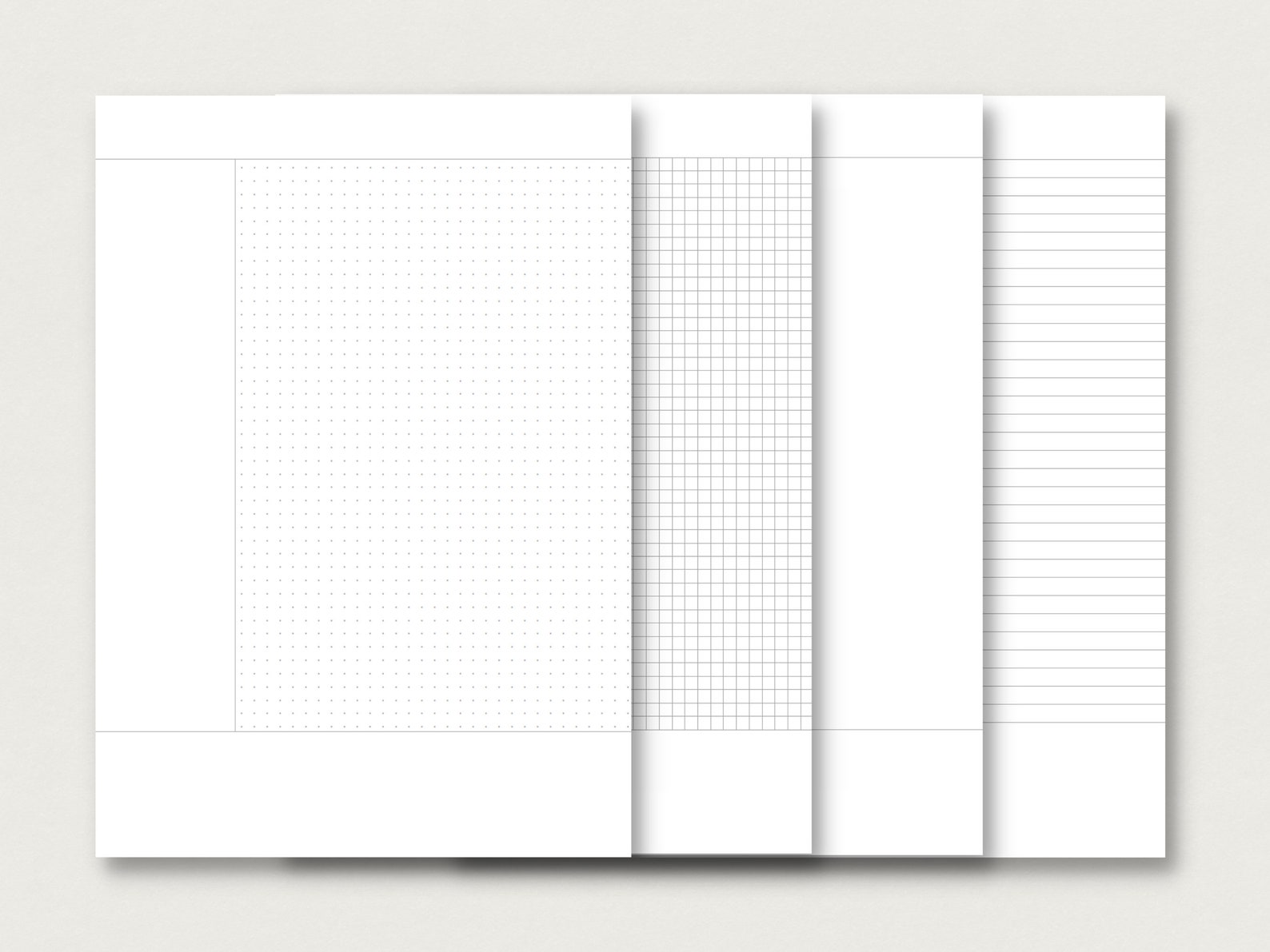 Printable Note Paper Bundle Lined Graph Dot Grid Paper 18 - Etsy