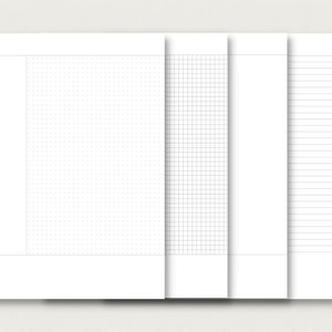 Printable Note Paper Bundle, Lined Graph Dot Grid Paper, 18 Different ...