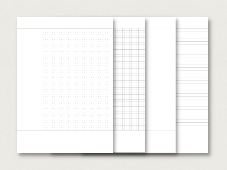 Printable Note Paper Bundle Lined Graph Dot Grid Paper 18 - Etsy