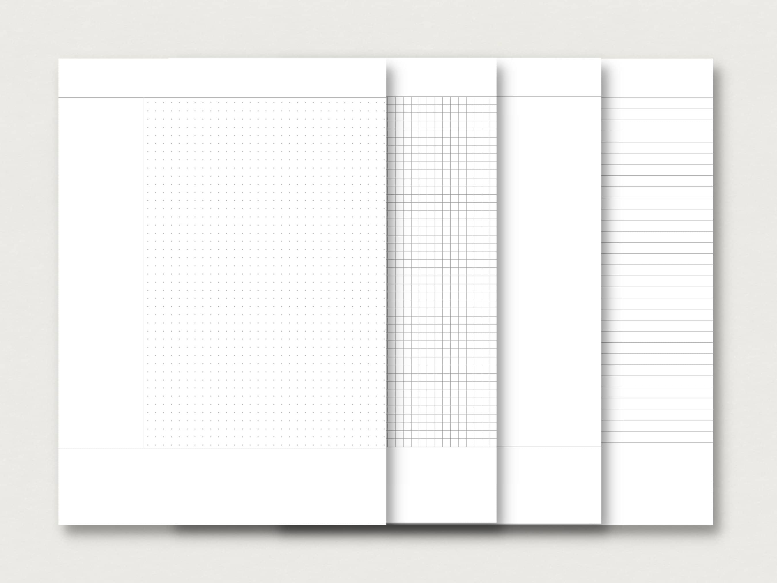 Printable Note Paper Bundle Lined Graph Dot Grid Paper 18 - Etsy