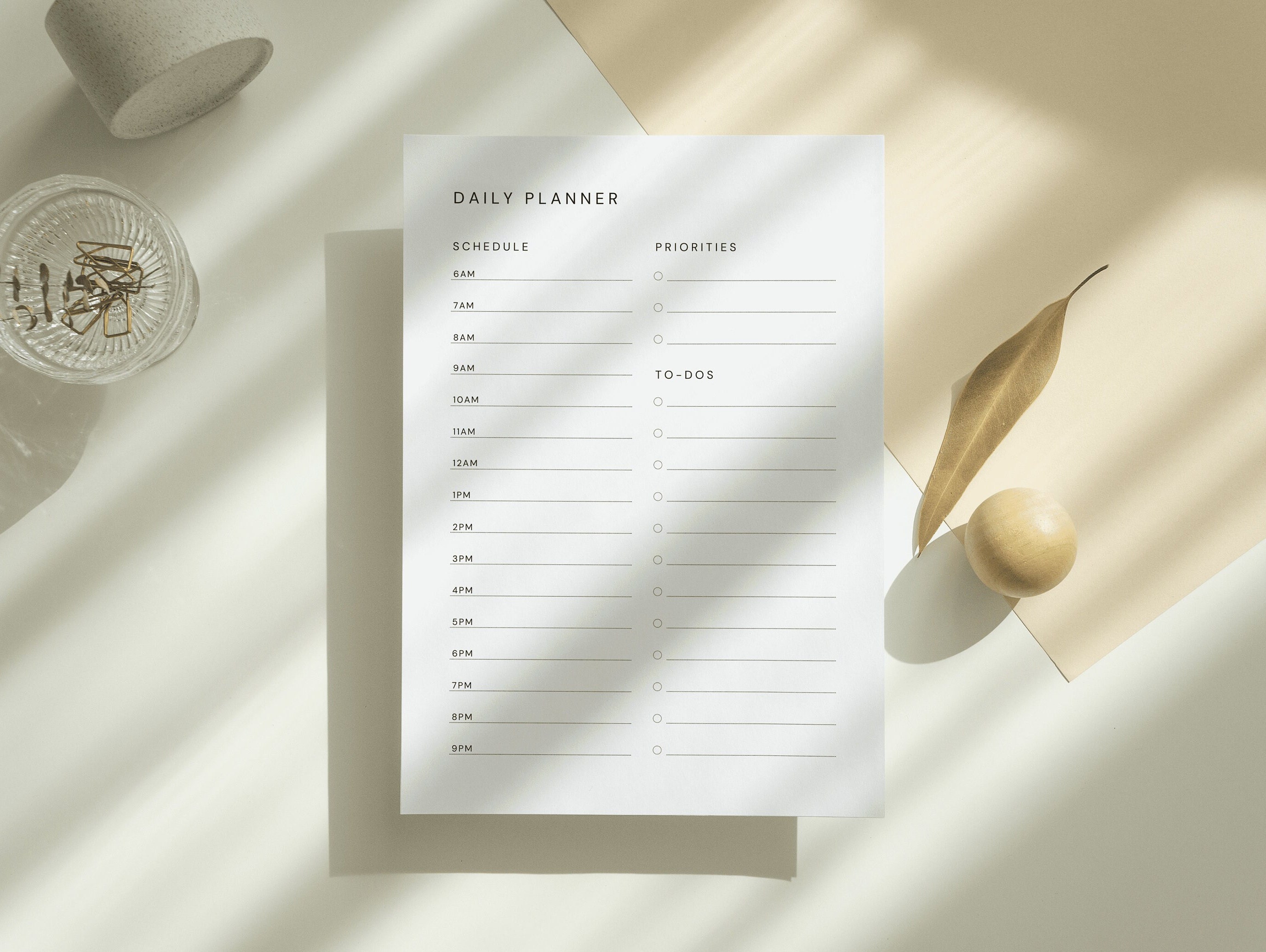 Printable Daily Planner Template PDF Simple Minimalist - Etsy