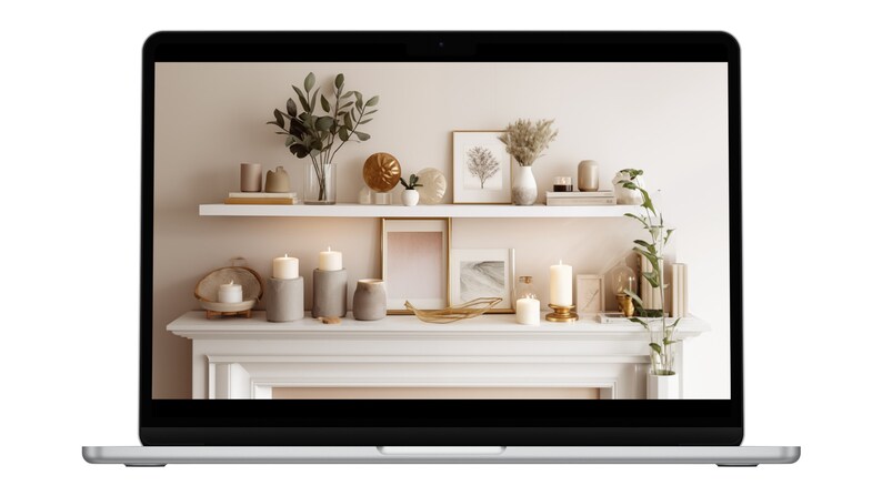 Virtual Background for Zoom and Teams Virtual Meetings White Shelves ...