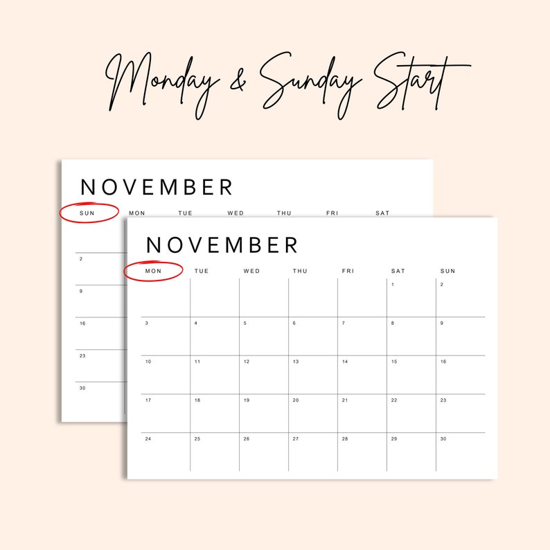 2025 Minimalist Calendar: Monthly Landscape Planner (PDF Download) - Etsy