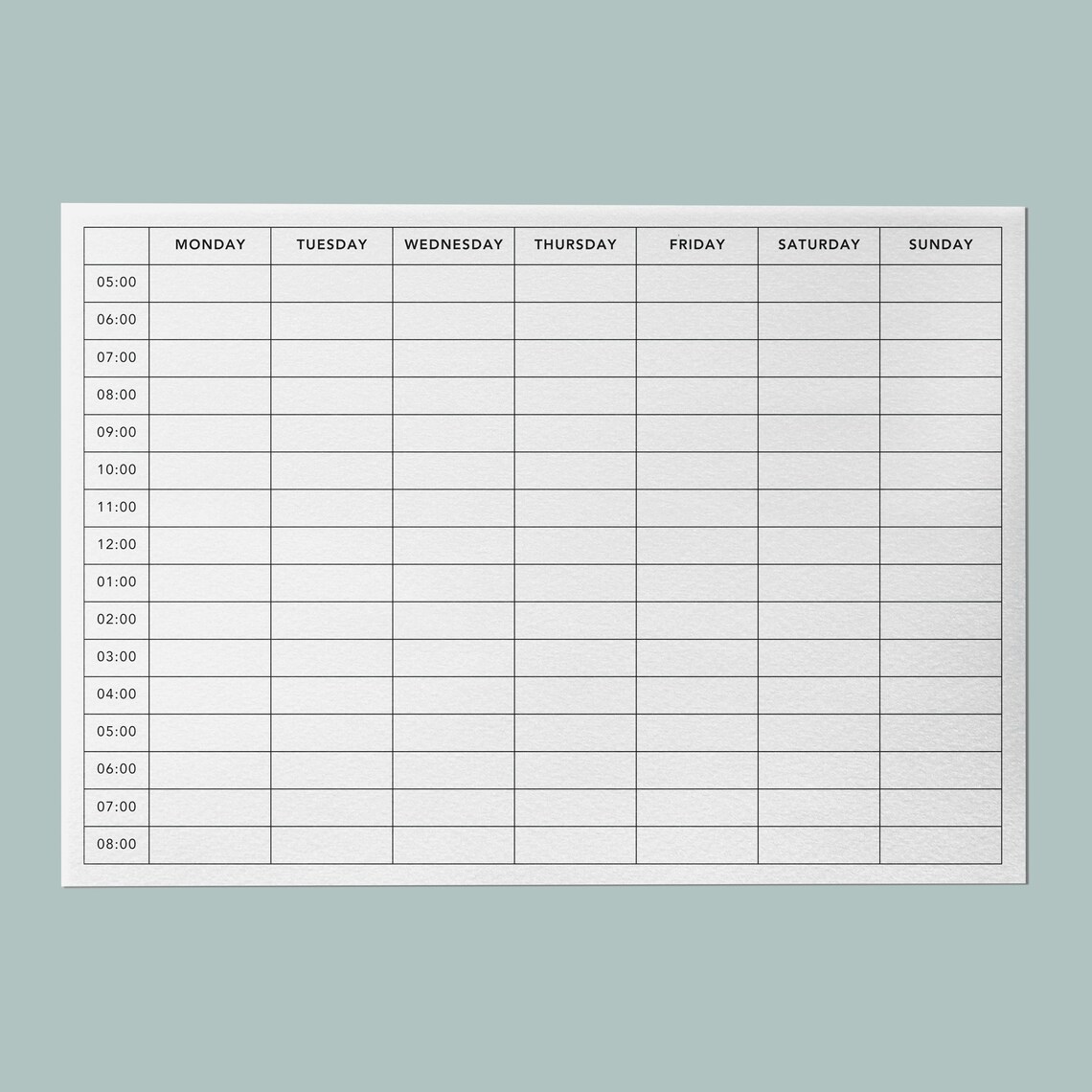 Weekly Schedule Printable Weekly Planner Template, Hourly Weekly Agenda ...