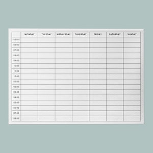 Weekly Schedule Printable Weekly Planner Template, Hourly Weekly Agenda ...