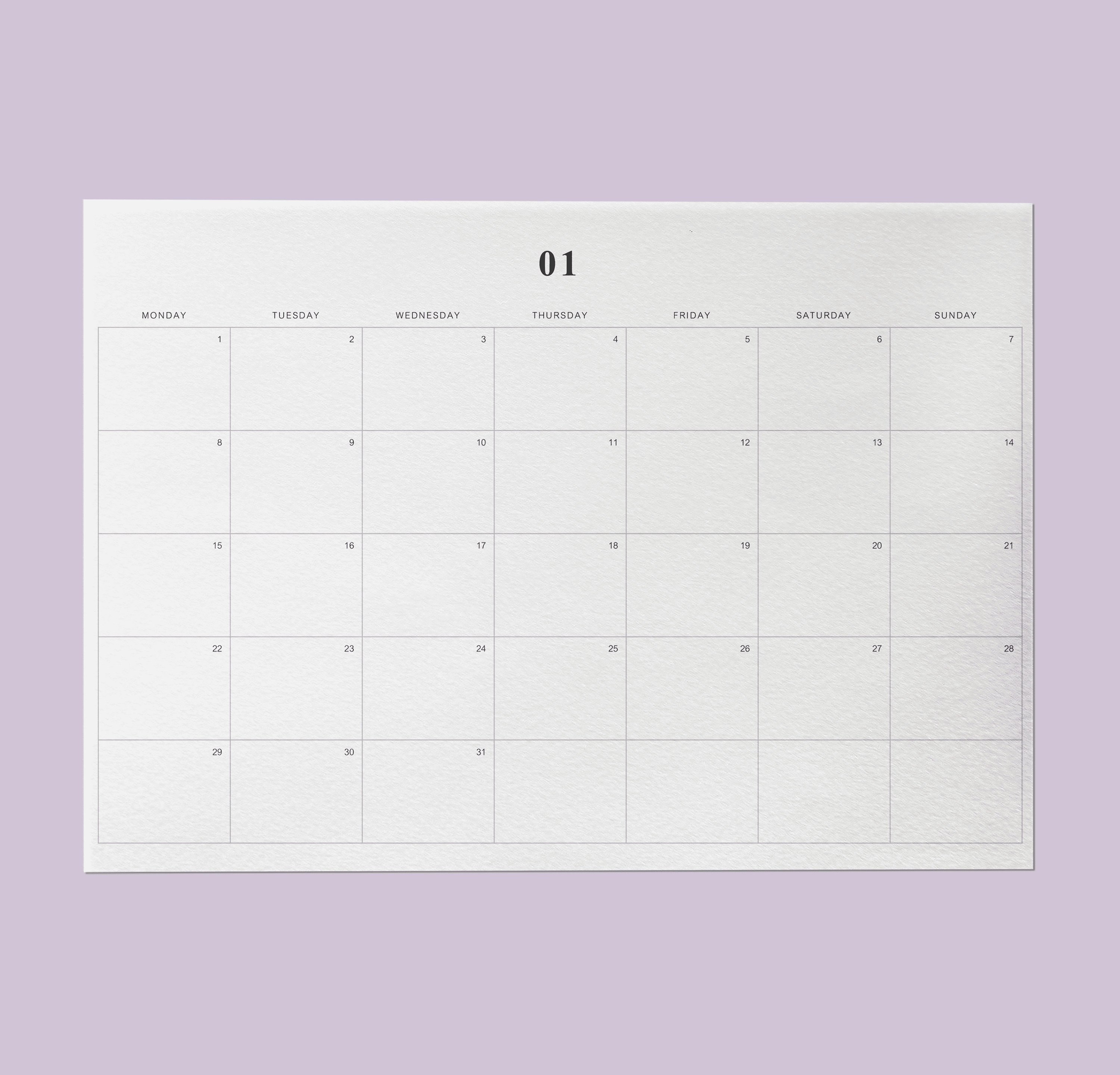 Printable 2024 Calendar Minimalist Monthly Calendar 2024 Landscape A4 ...