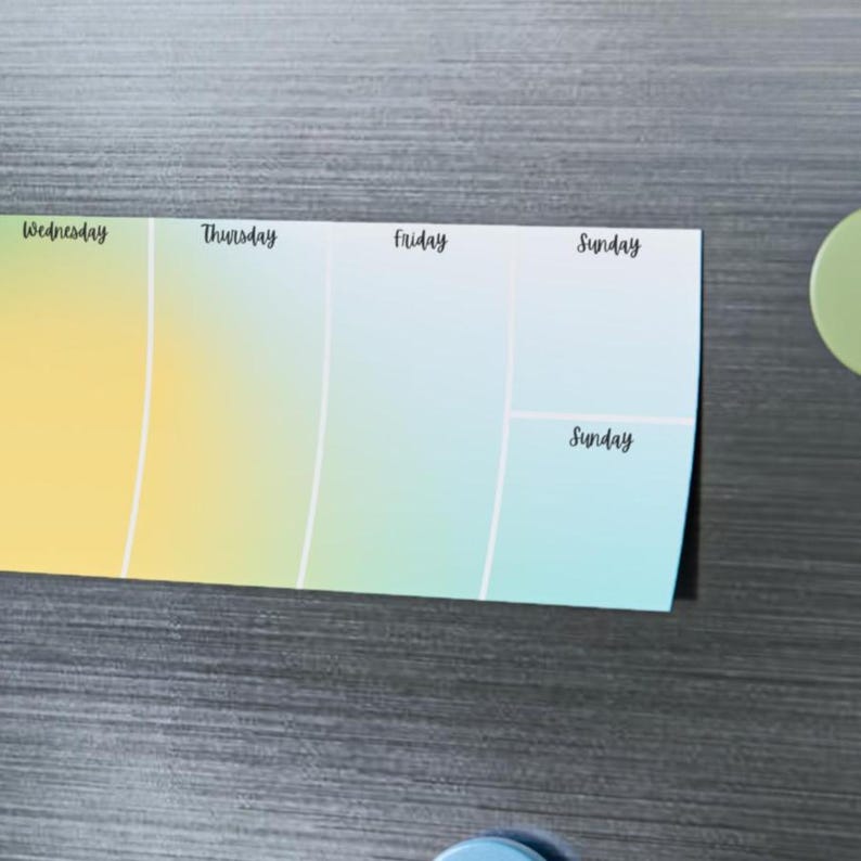 Weekly Keyboard Planner Pad 10"x3" Colorful Gradient Desk Notepad - Etsy