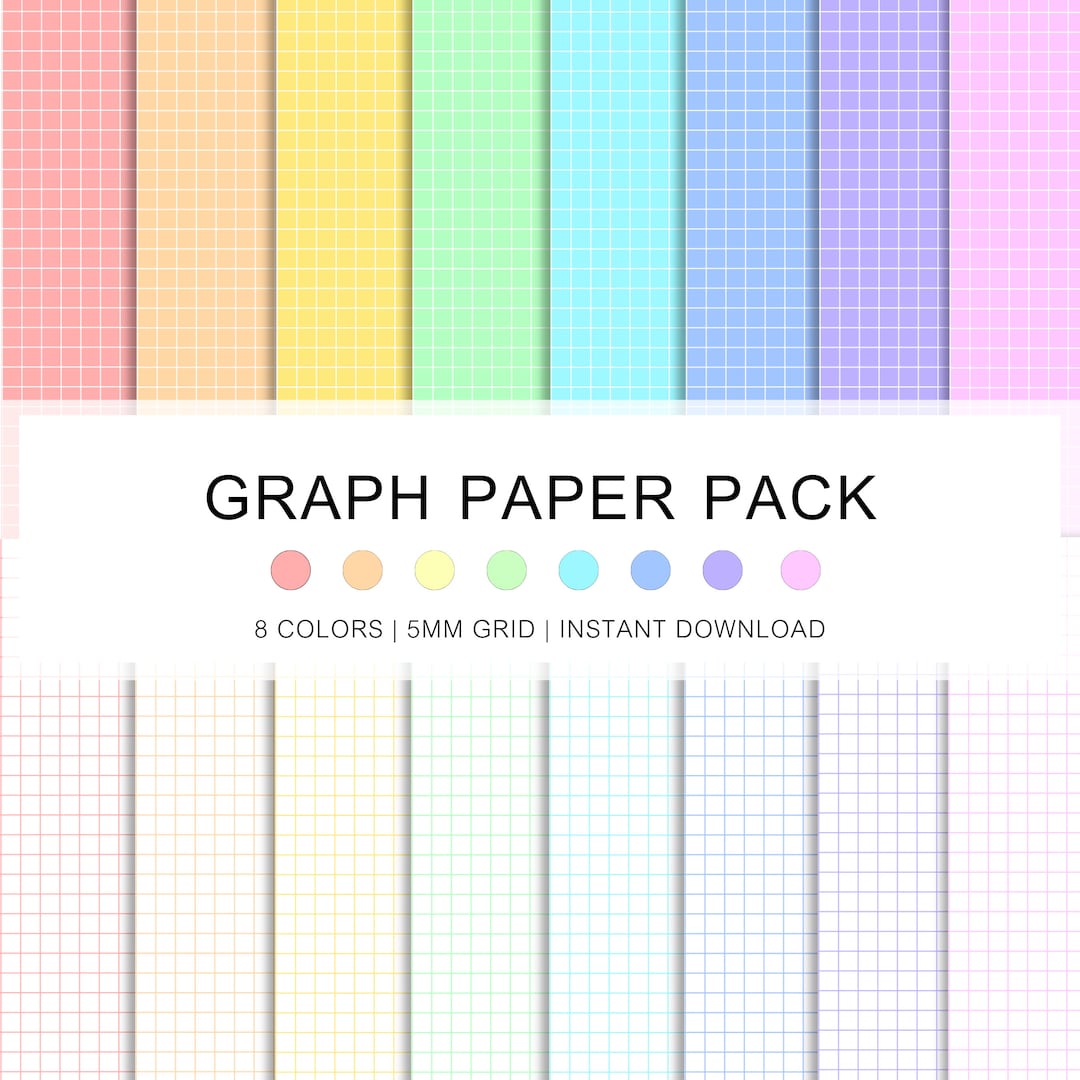 Rainbow Graph Paper Bundle: Printable Grid Templates A4 & Letter (PDF ...