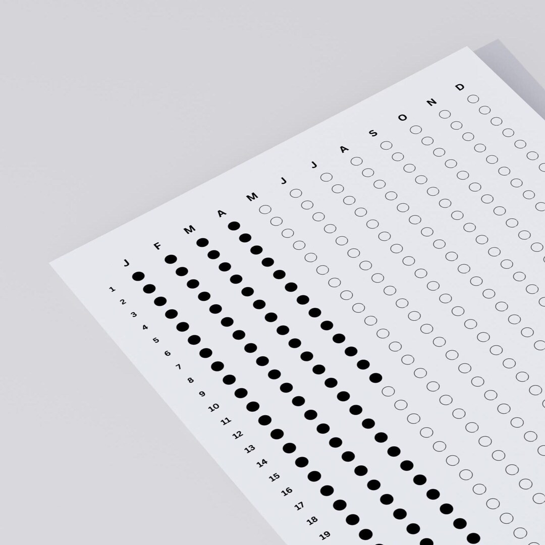365 Day Tracker Printable: Undated Year Progress Calendar (PDF) - Etsy
