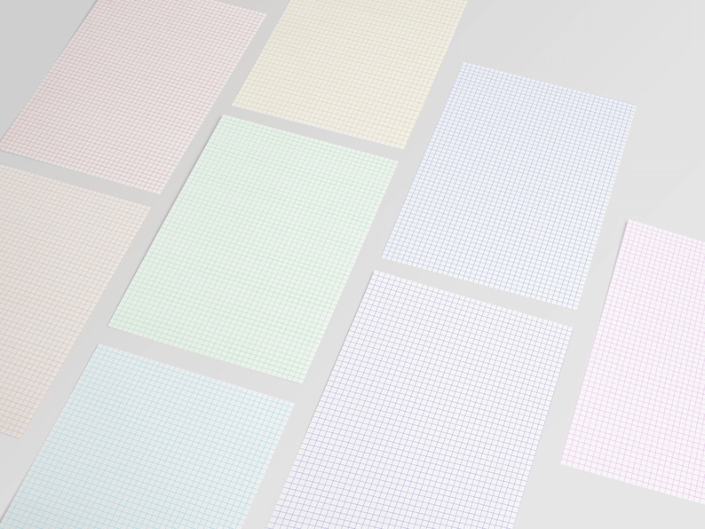 Rainbow Graph Paper Bundle: Printable Grid Templates A4 & Letter (PDF ...