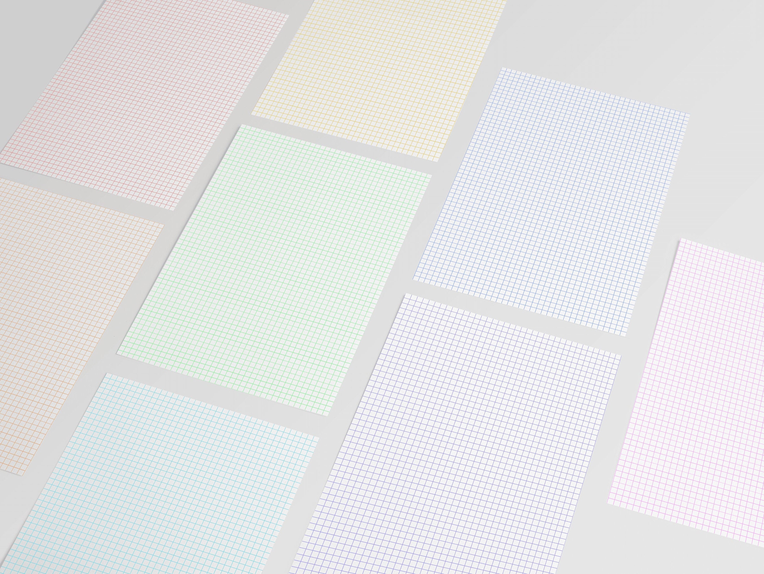 Rainbow Graph Paper Bundle: Printable Grid Templates A4 & Letter (PDF ...