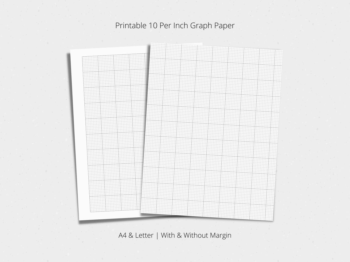 10 Squares per Inch Graph Paper Printable 10 X 1 Graph Paper - Etsy Ireland