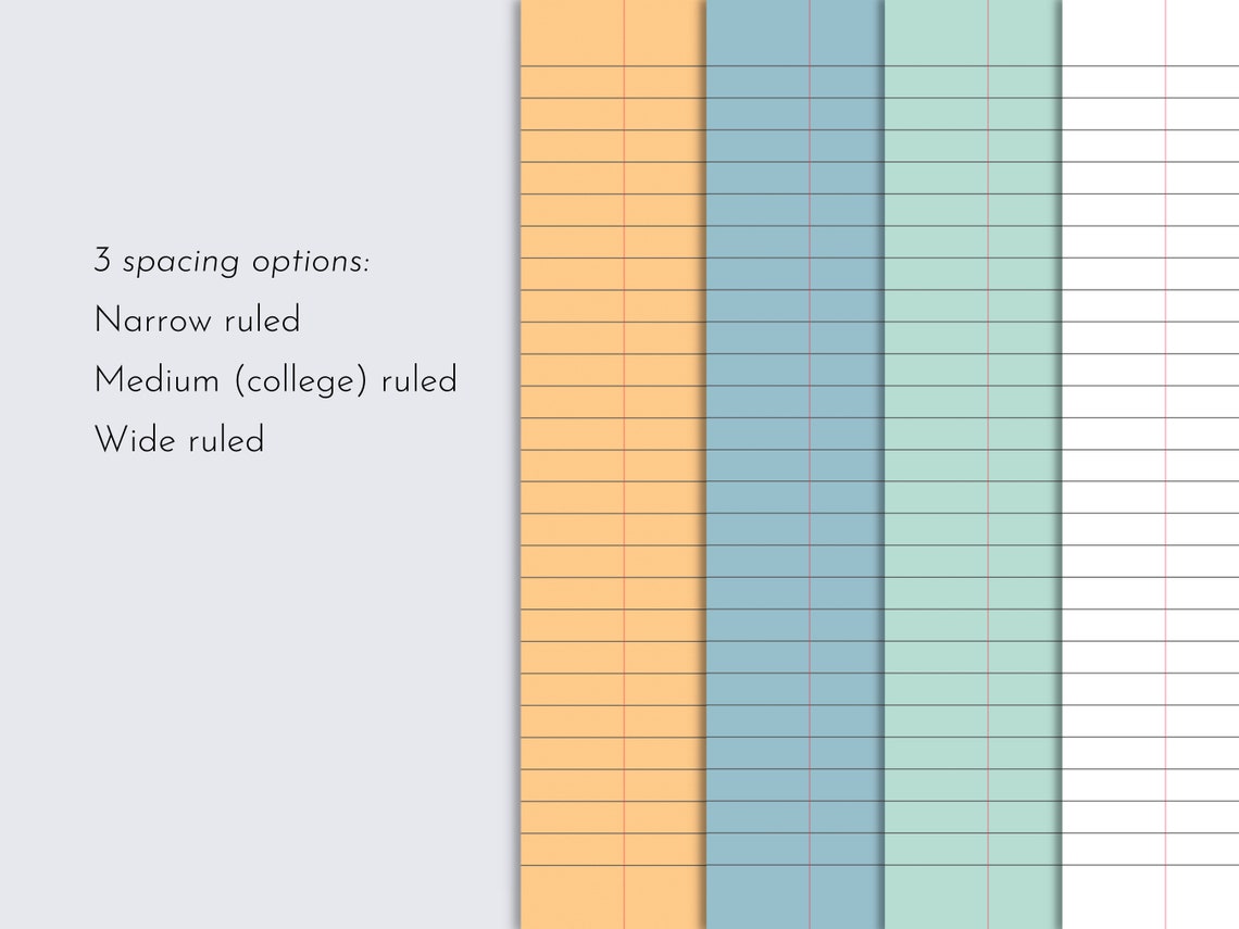 Digital Notebook Paper Digital Paper Pack Lined Paper for - Etsy