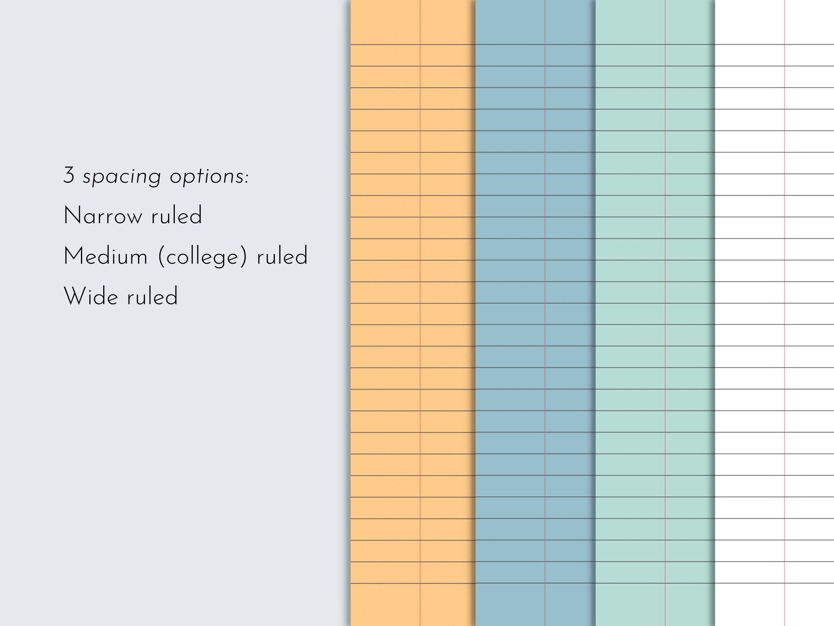 Digital Notebook Paper Digital Paper Pack Lined Paper for - Etsy