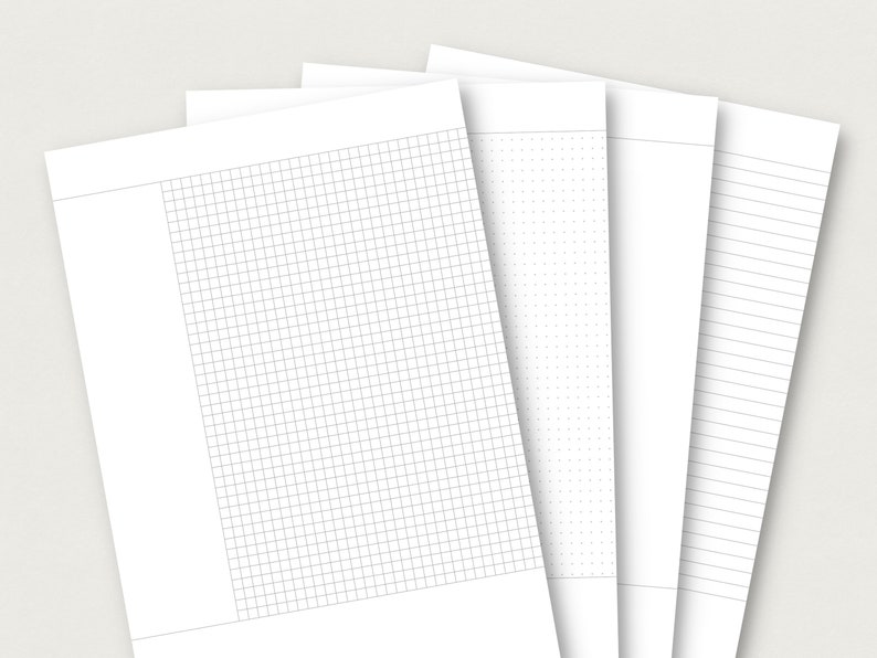 Printable Cornell Notes Templates Graph Ruled & Dot Grid - Etsy