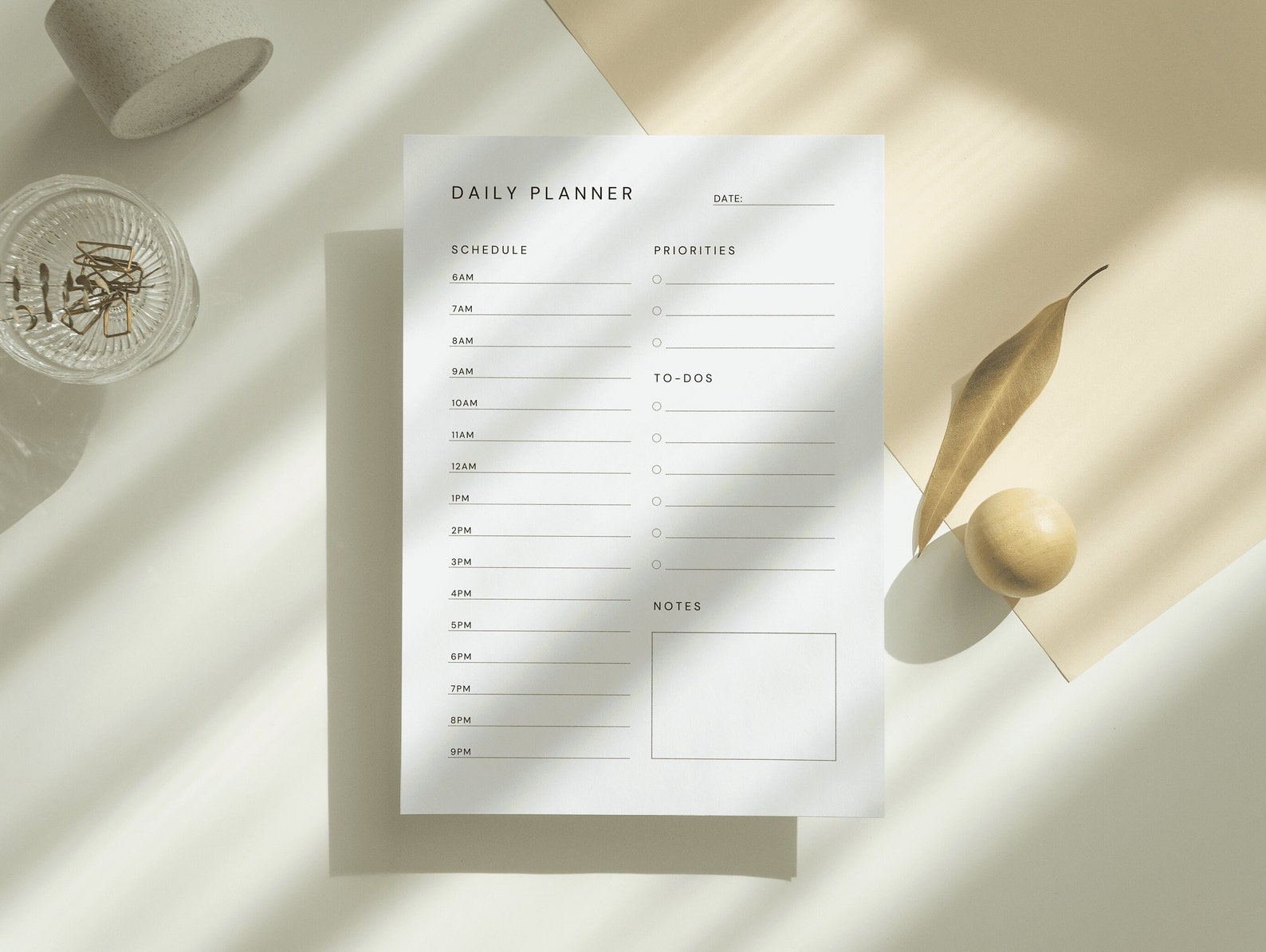 Printable Daily Planner Template PDF Simple Minimalist - Etsy