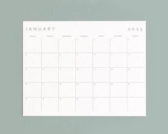 2025 Calendar Printable, Monthly Calendar, 2025 Monthly Planner ...