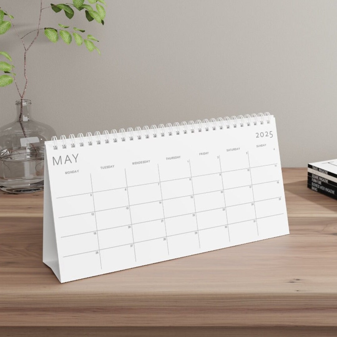 Minimalist Desktop Calendar 2025 Small Standing Desk Calendar Flip ...
