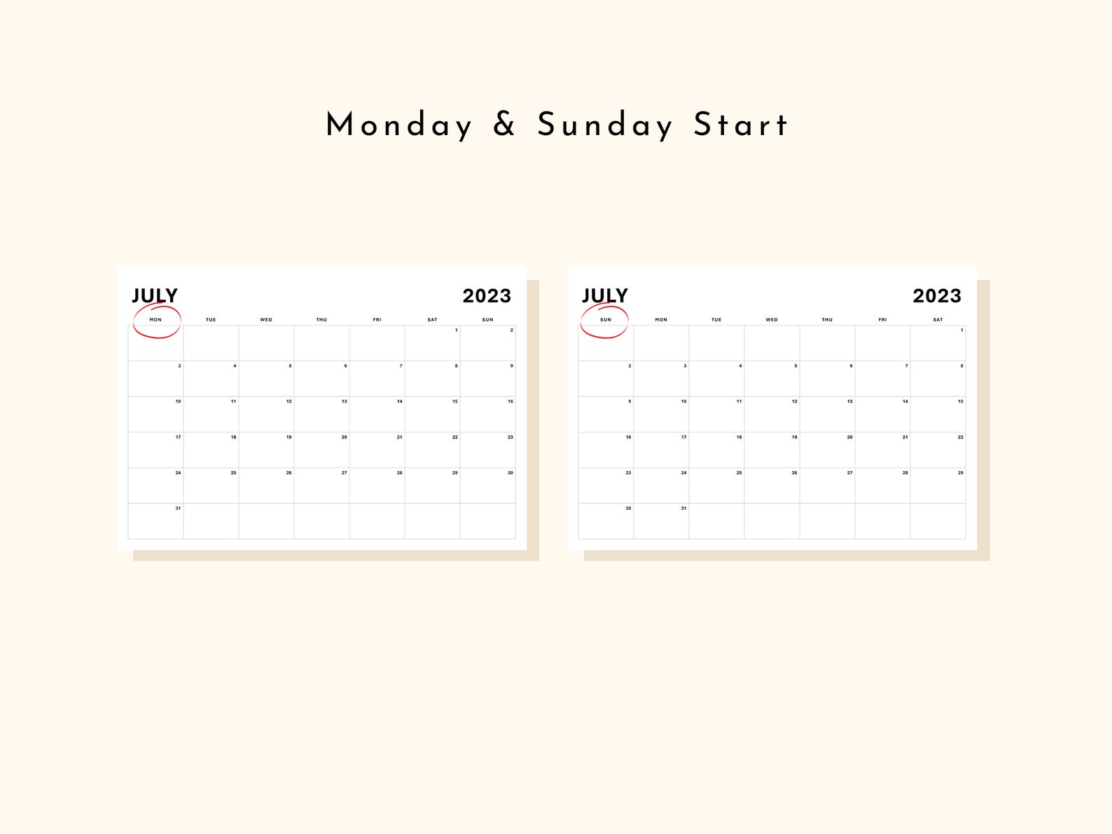 2023 Calendar Printable Minimalist Monthly Planner 2023 - Etsy