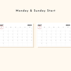 2023 Calendar Printable Minimalist Monthly Planner 2023 - Etsy