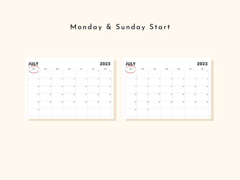 2023 Calendar Printable Minimalist Monthly Planner 2023 - Etsy