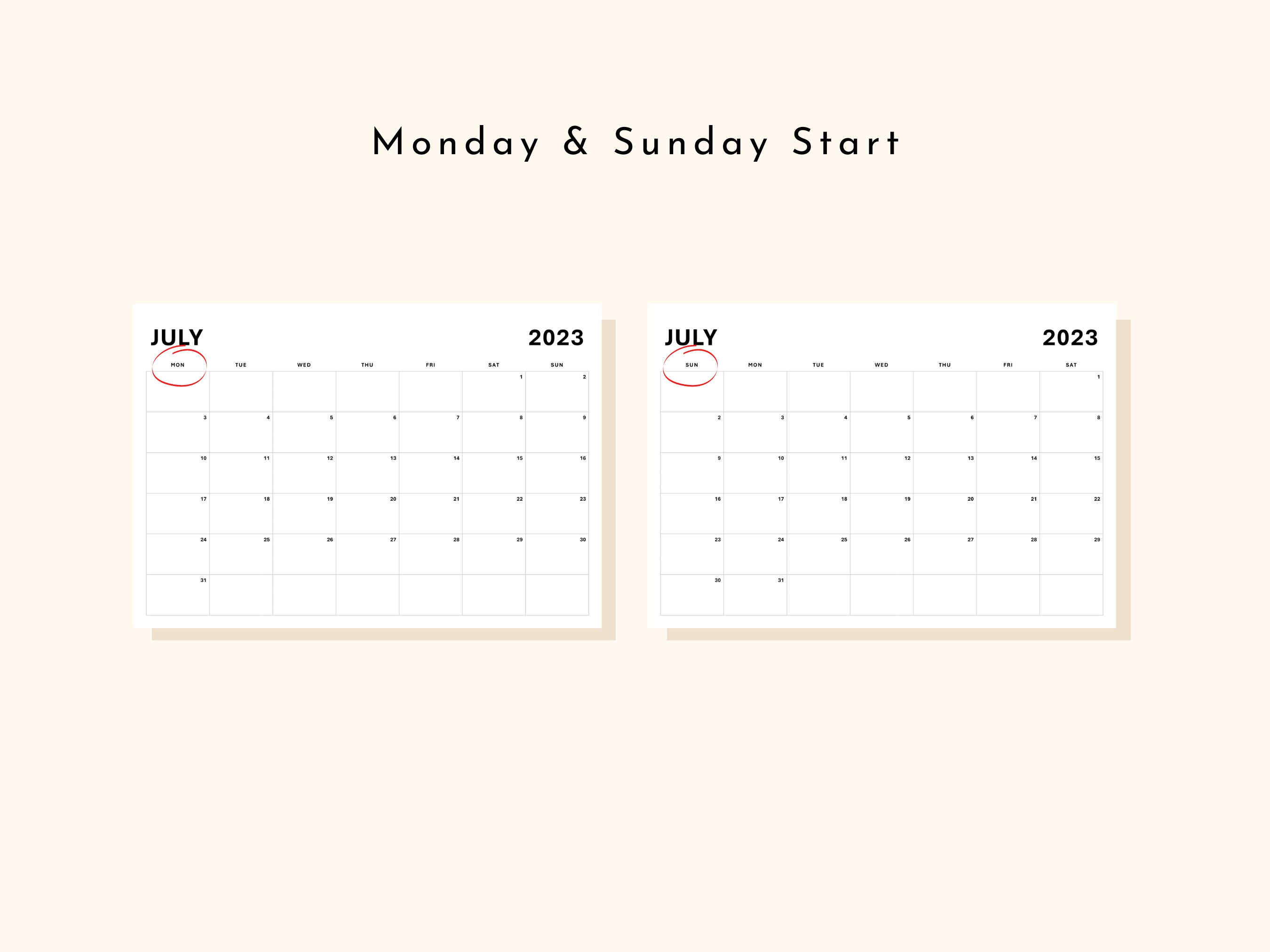 2023 Calendar Printable Minimalist Monthly Planner 2023 - Etsy