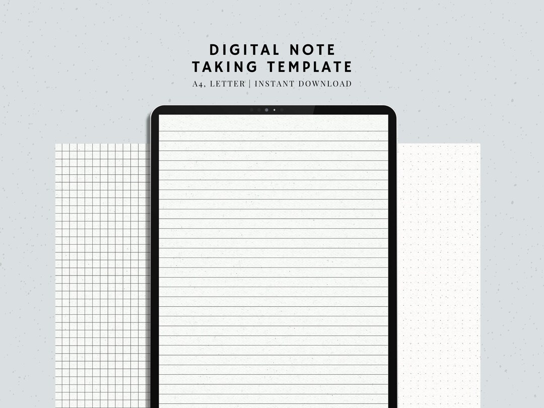 Digital Note Taking Paper Templates | Goodnotes Notability iPad Tablet ...