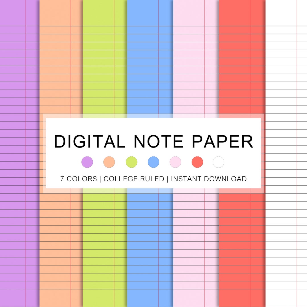 Colorful Lined Digital Paper: A4 & Letter Sizes (PDF Download) - Etsy