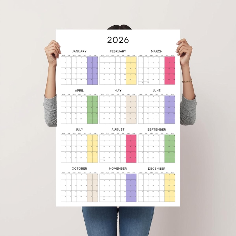 Extra Large Wall Calendar - Etsy