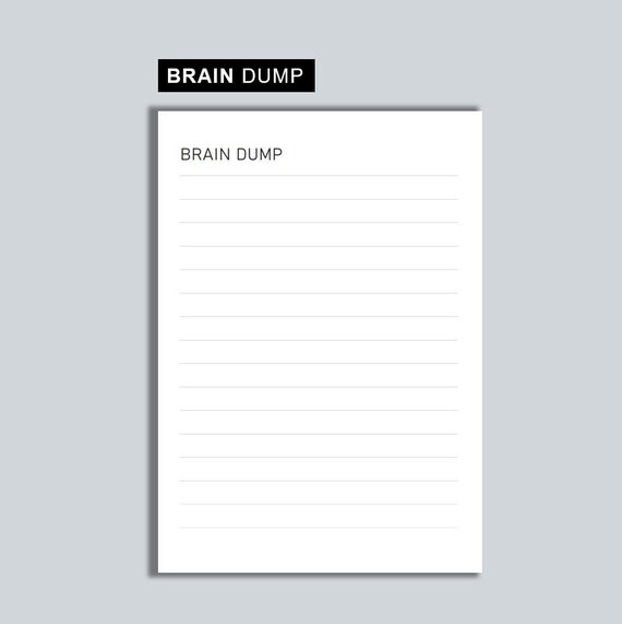 Printable Brain Dump Sheet Minimalist Planner Pages | Etsy