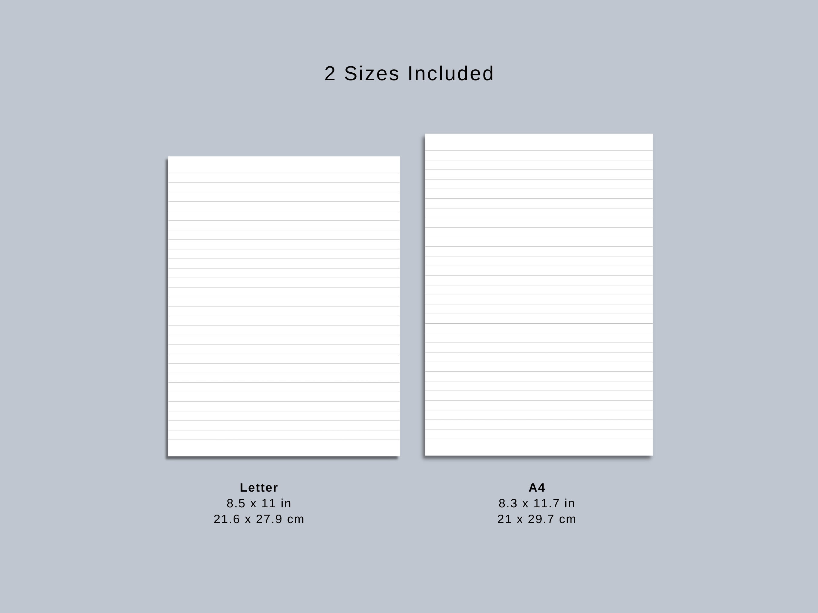 Printable Lined Paper: Wide, College, Narrow Ruled (digital Download ...