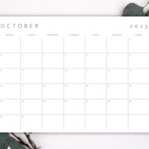 2023 Calendar Printable Digital Monthly Planner Minimalist - Etsy