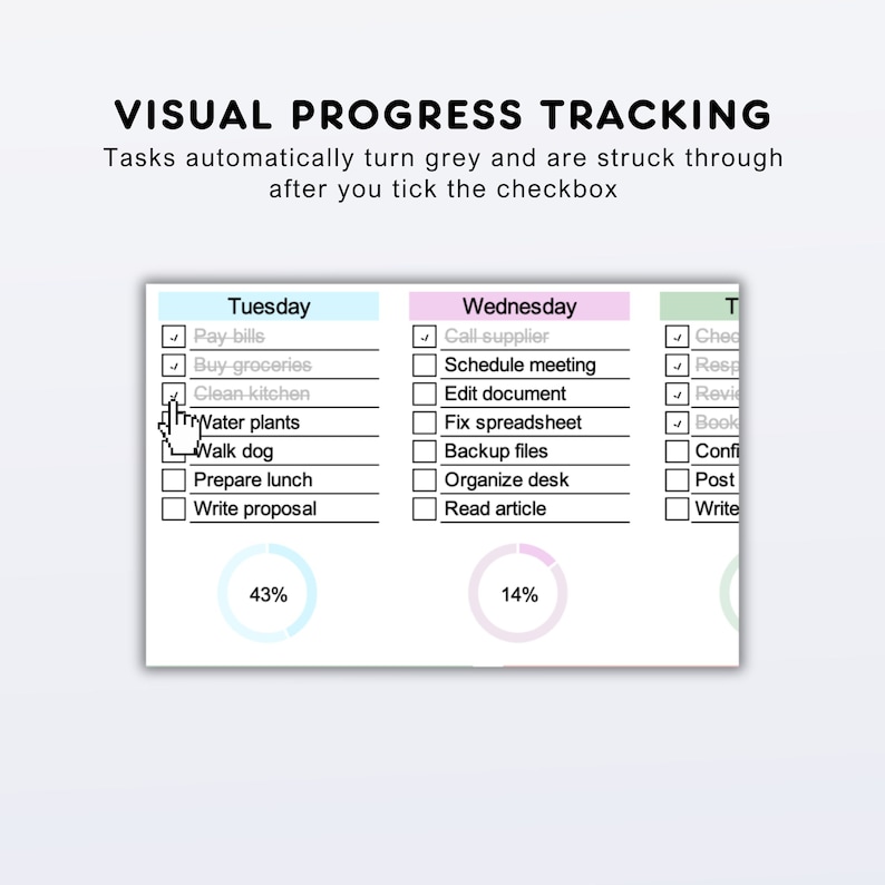 Digital Daily Weekly Monthly Annual to Do List Template for Excel With ...