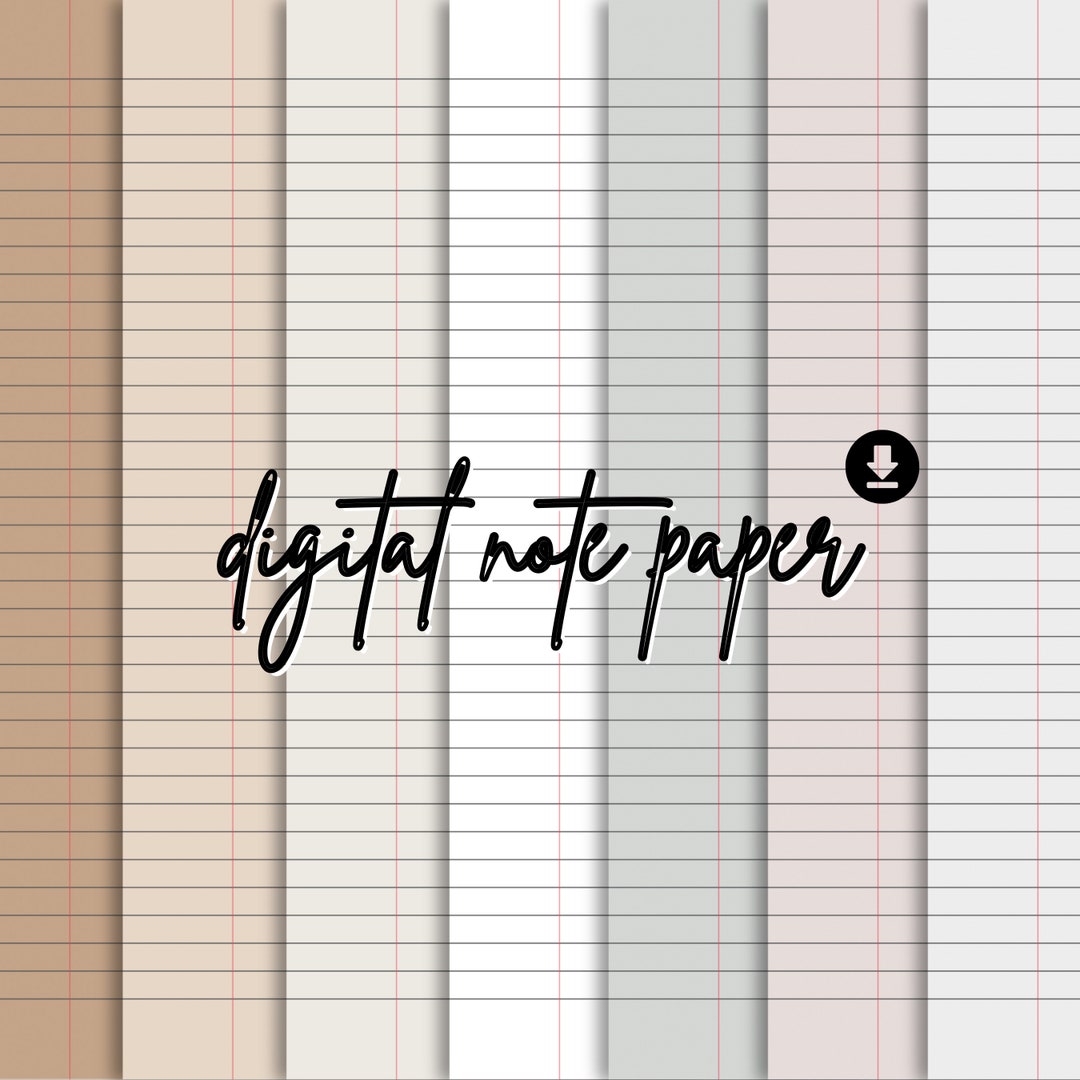 Digital Note Paper | 7 Lined Paper Templates | Neutral, Pastel Colors ...