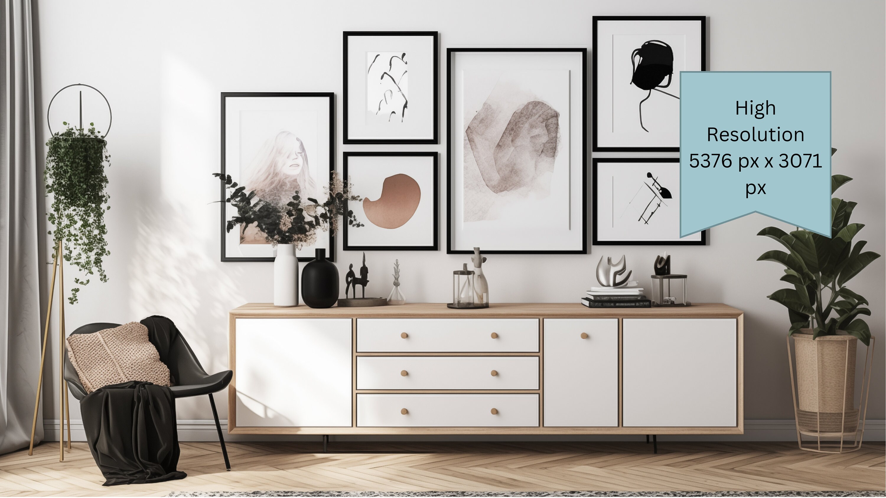 Virtual Background for Zoom and Teams Virtual Meetings White Sideboard ...