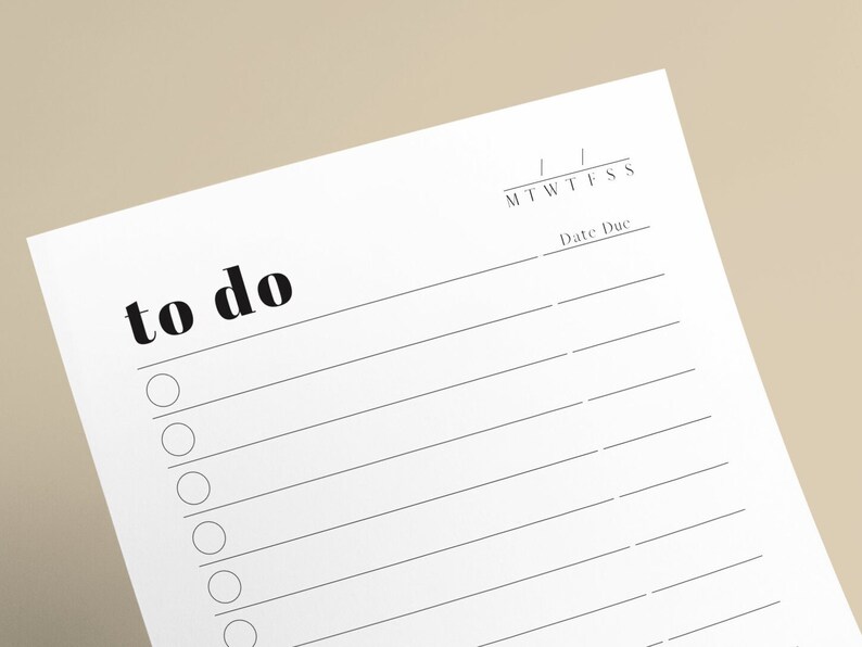 To-do List Printable Daily to Do List Simple Checklist PDF - Etsy Ireland