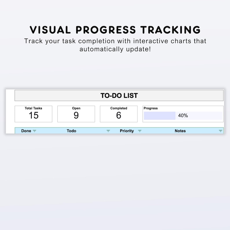 Simple to Do List Google Sheets: Digital Task Tracker, Spreadsheet ...
