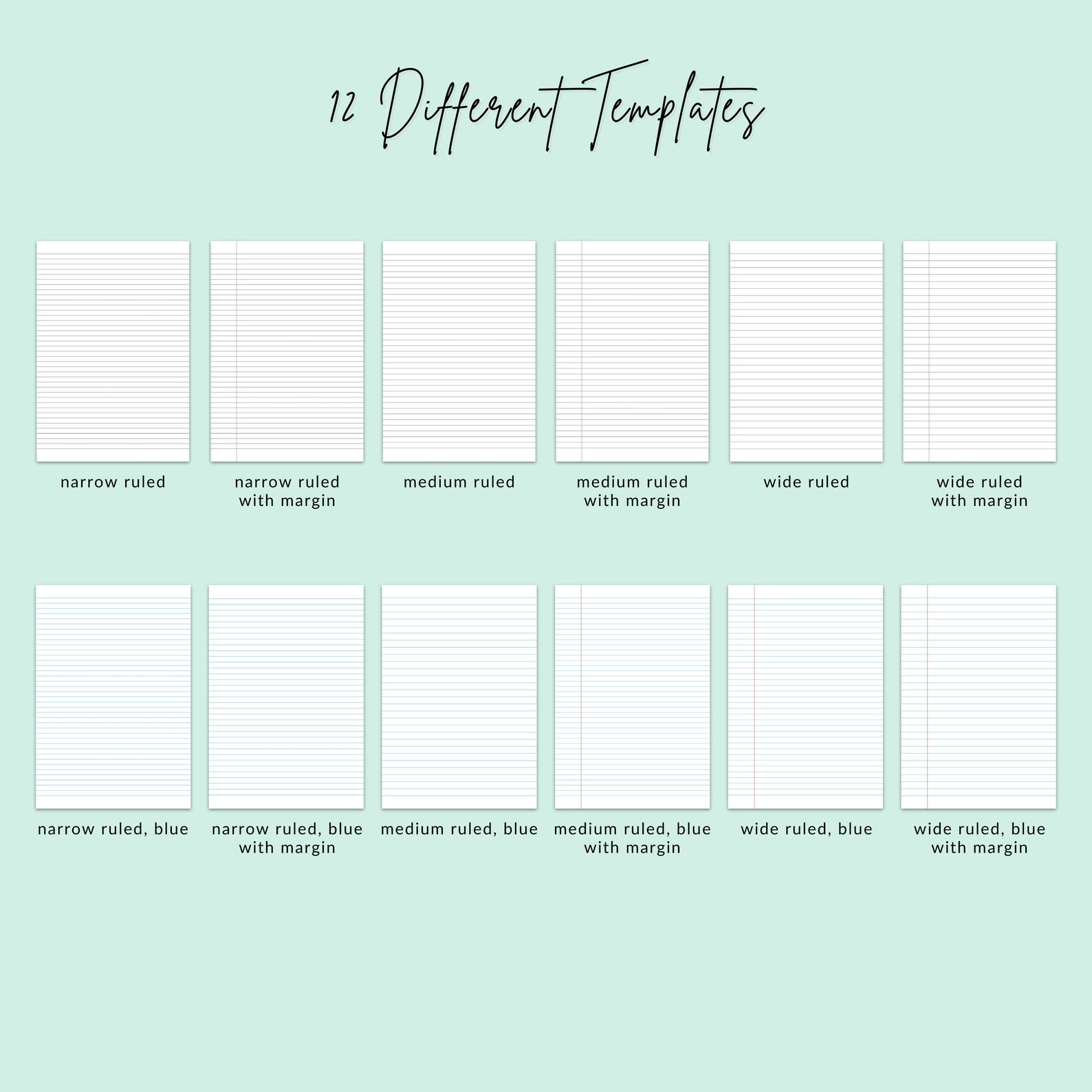 Printable Lined Paper Bundle: A4 & Letter Sizes (PDF Download) - Etsy