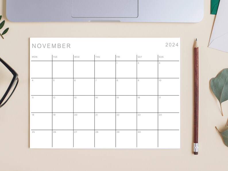 2004 Calendar Printable Monthly Planner 2024 PDF Minimalist Monthly ...