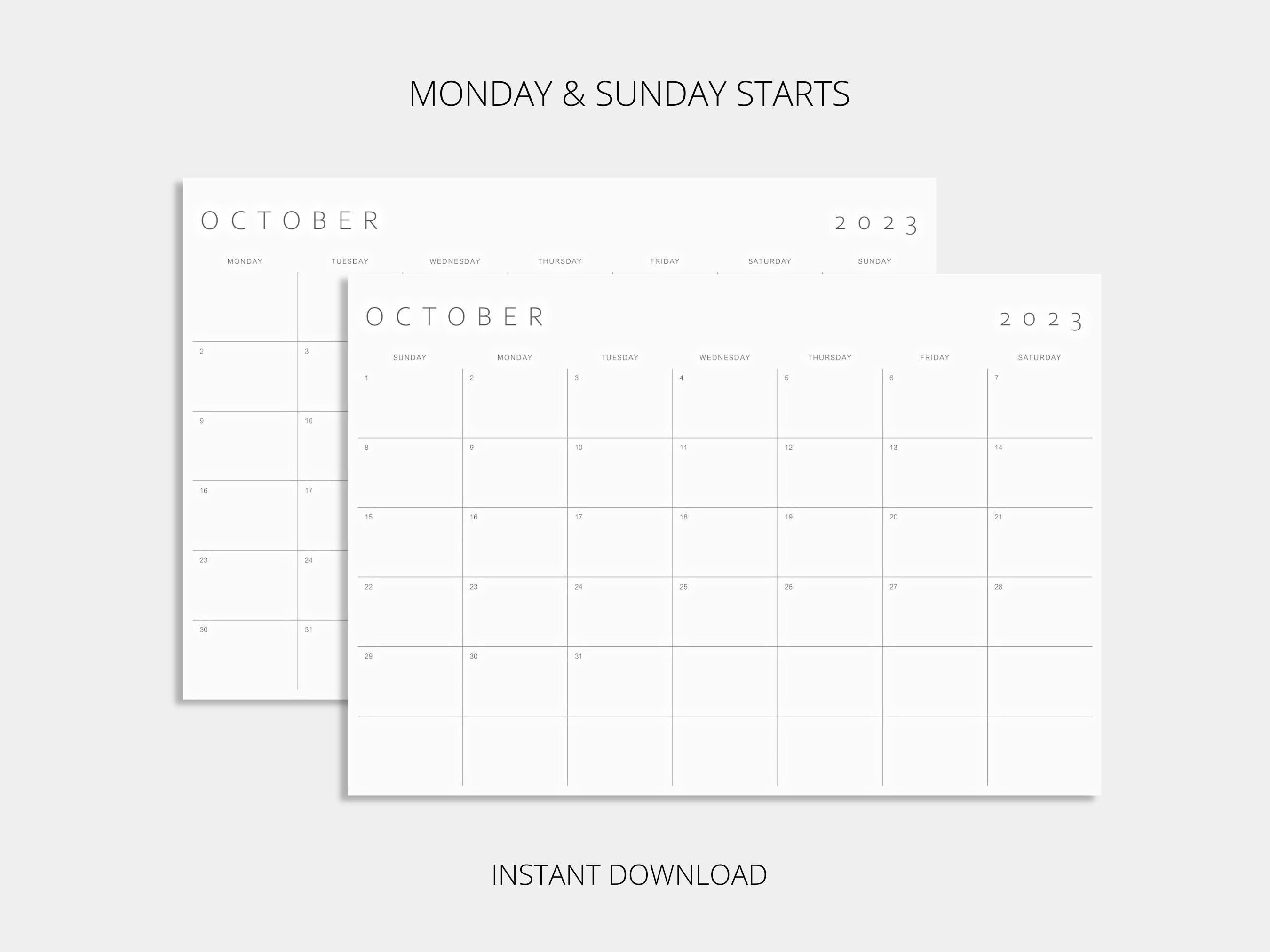 2023 Large Wall Calendar Printable Minimalist Monthly Calendar Etsy 2023 Large Wall Calendar Printable Minimalist Monthly Calendar Etsy
