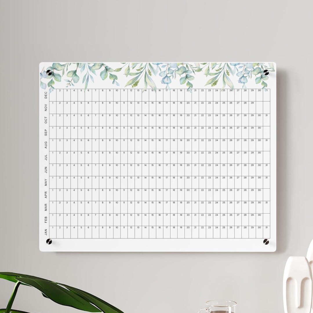 Acrylic Wall Planner | Undated Yearly Calendar 16"x20" | Elegant ...